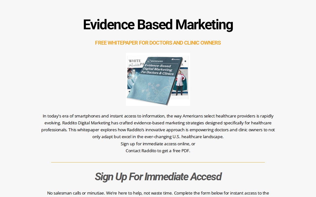 Evidence Based Marketing Whitepaper - Raddito USA
